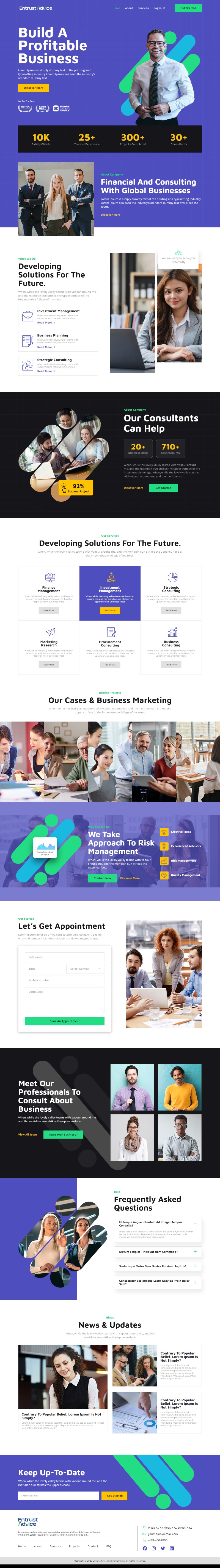 Entrust Advice - Business & Finance Consulting Elementor Template Kit by Evonicmedia